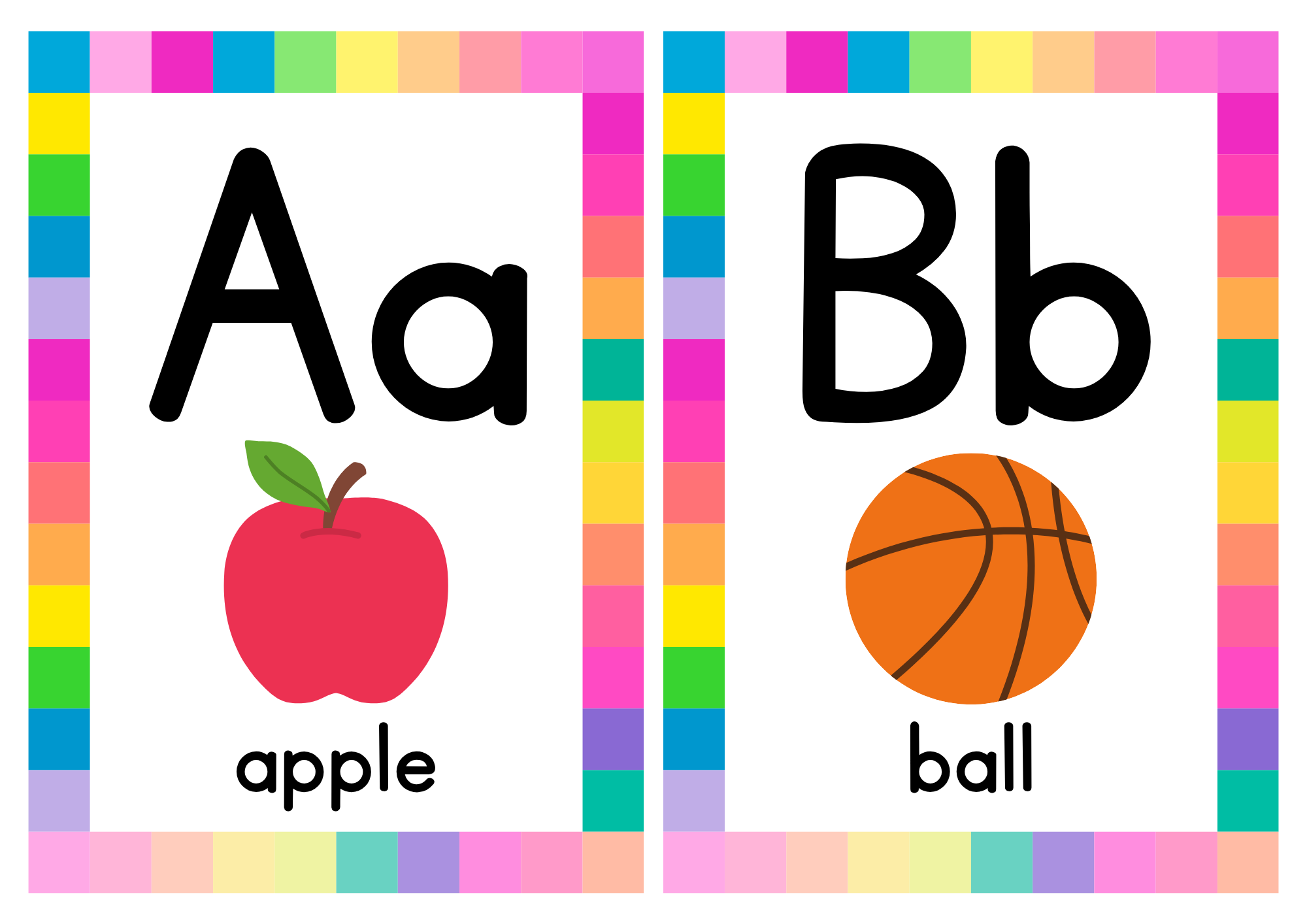 Colorful Alphabet Flashcards for Kids - Nikitadigistore.com
