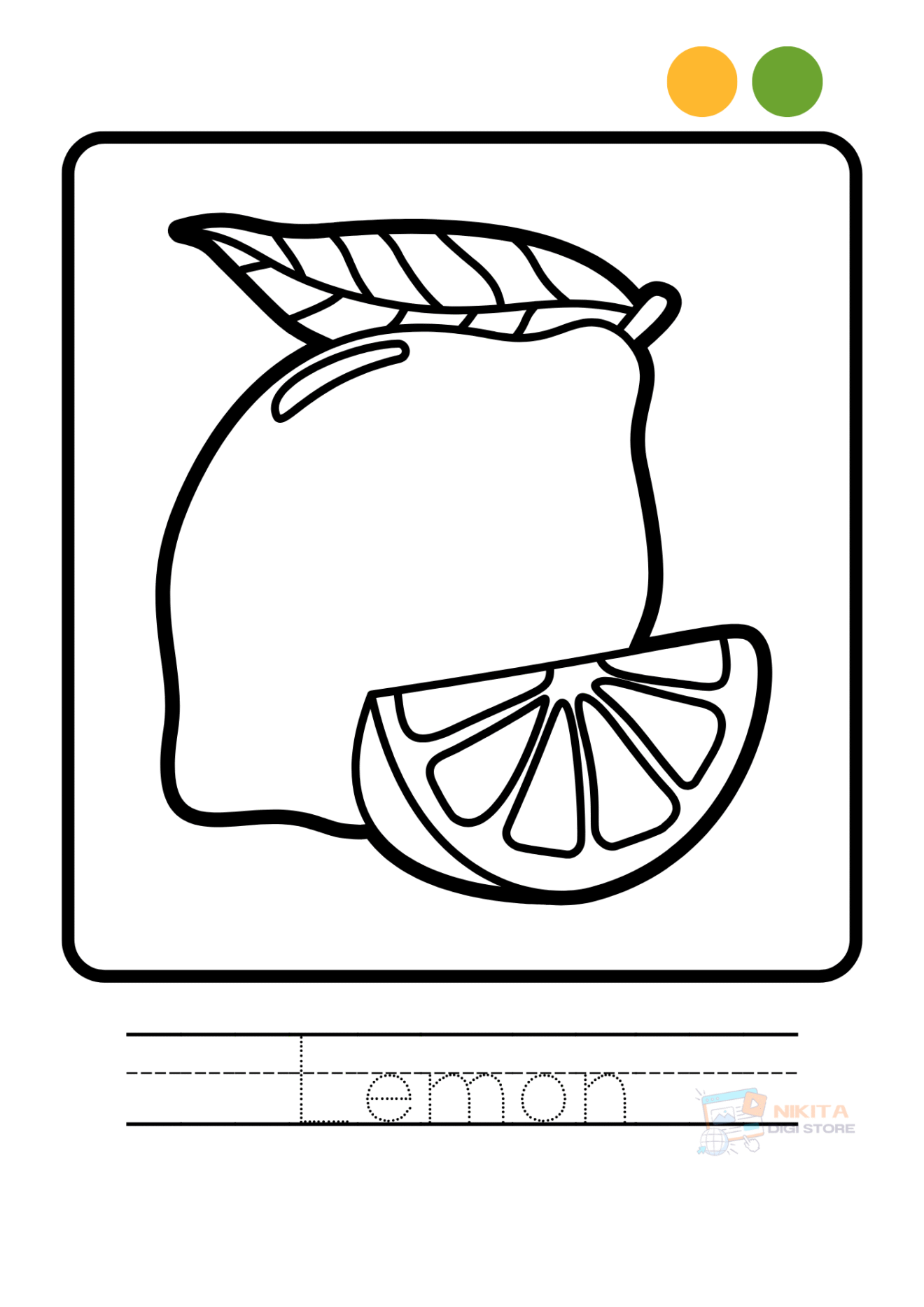 Fruits Coloring and Tracing Book